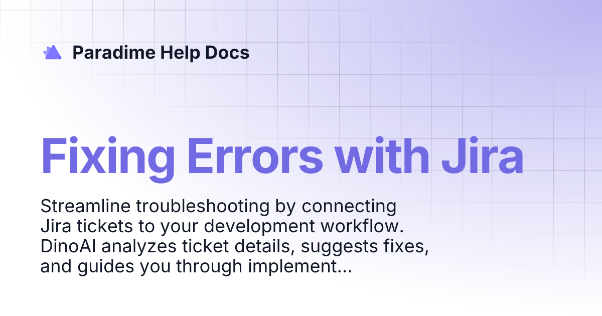 Fixing Errors with Jira | Paradime Help Docs