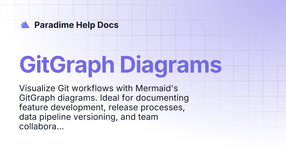 GitGraph Diagrams | Paradime Help Docs