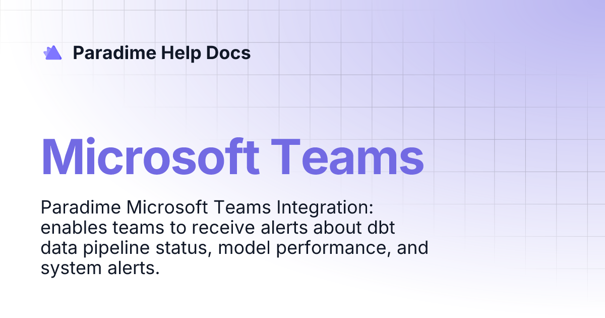 Microsoft Teams | Paradime Help Docs