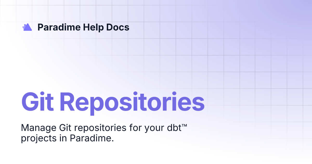 Git Repositories | Paradime Help Docs