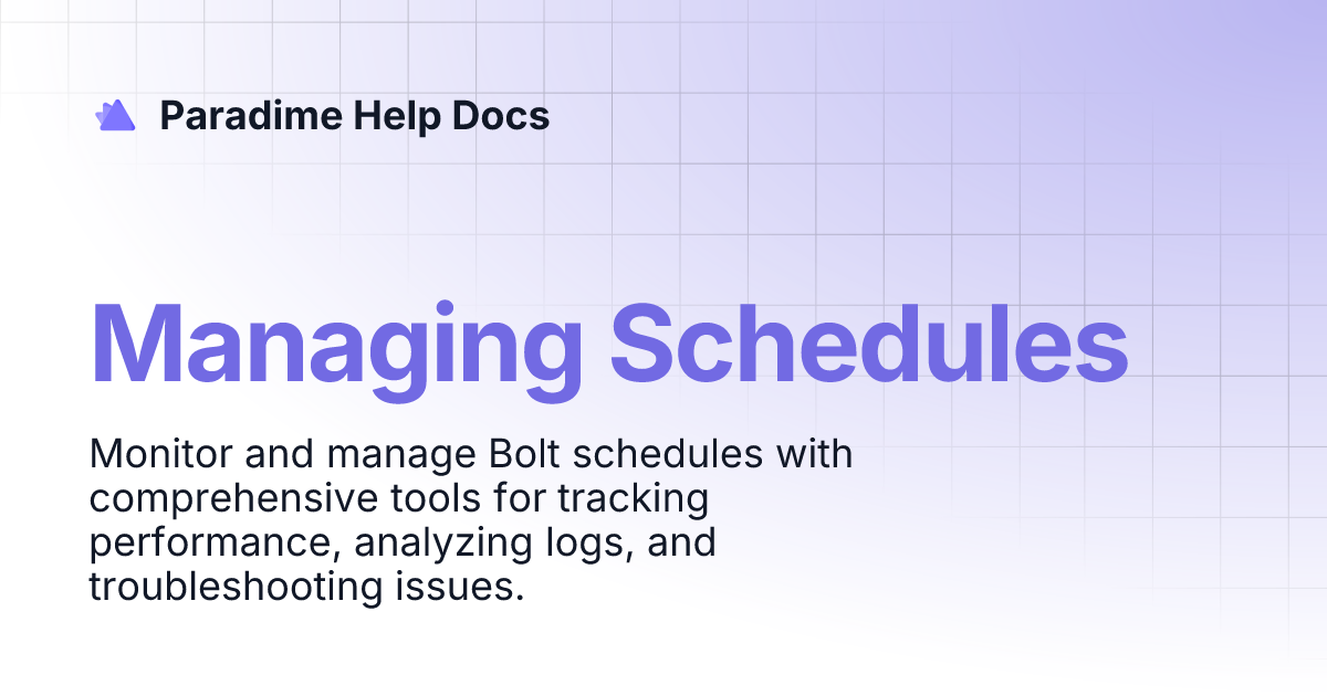 Managing Schedules | Paradime Help Docs