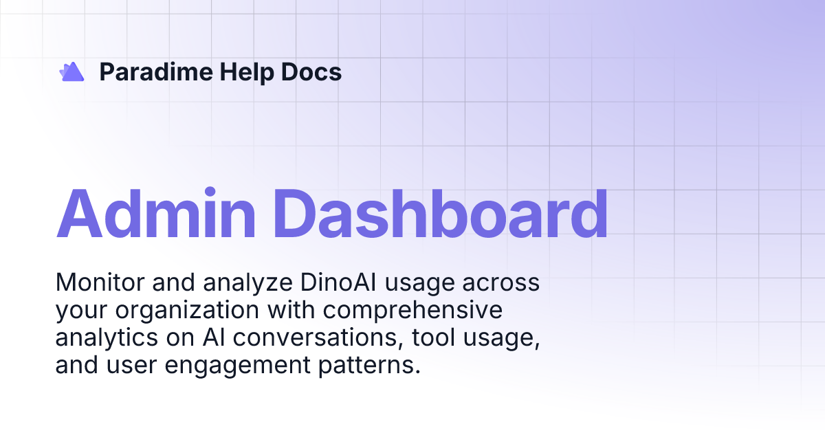 Admin Dashboard | Paradime Help Docs
