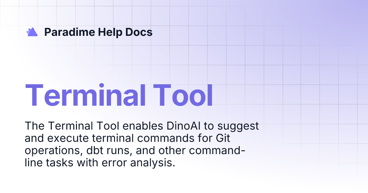 Terminal Tool | Paradime Help Docs