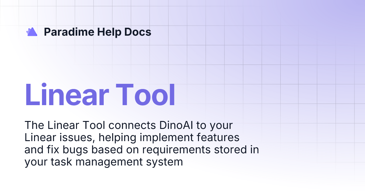 Linear Tool | Paradime Help Docs