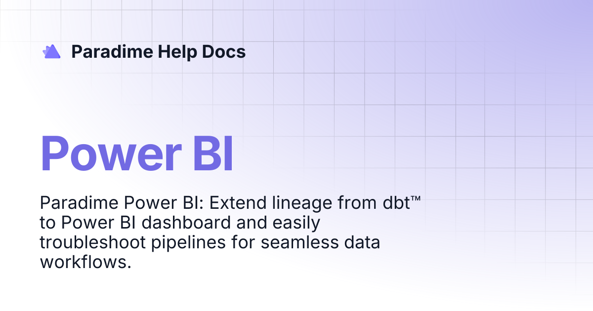 Power BI | Paradime Help Docs