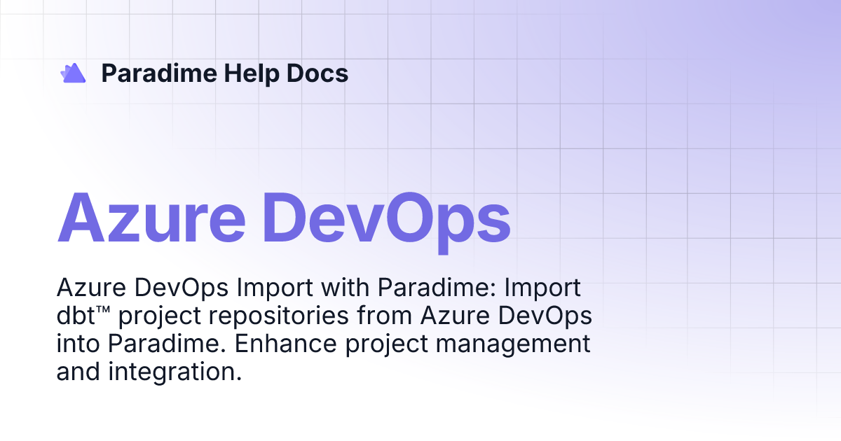 Azure DevOps | Paradime Help Docs