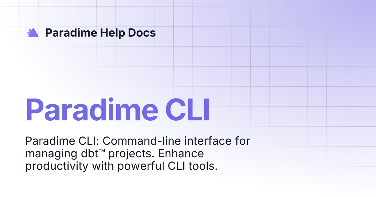 Paradime Cli Paradime Help Docs