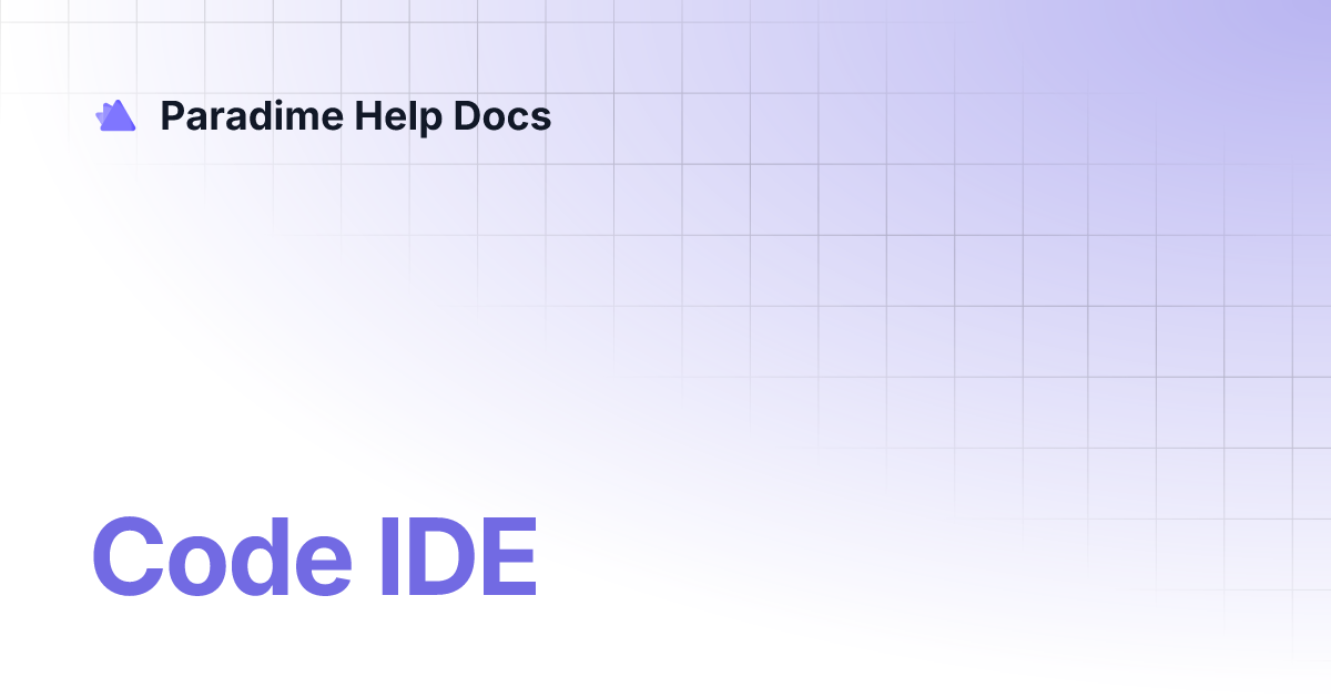 Code IDE | Paradime Help Docs